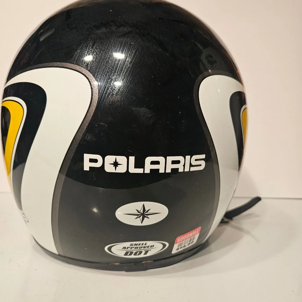 polaris | Other | Polaris Full Face Helmet Vintage Yellow Graphic Dot ...